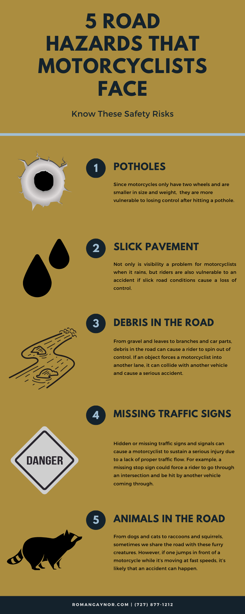 5 Road Hazards that Motorcyclists Face [INFOGRAPHIC]